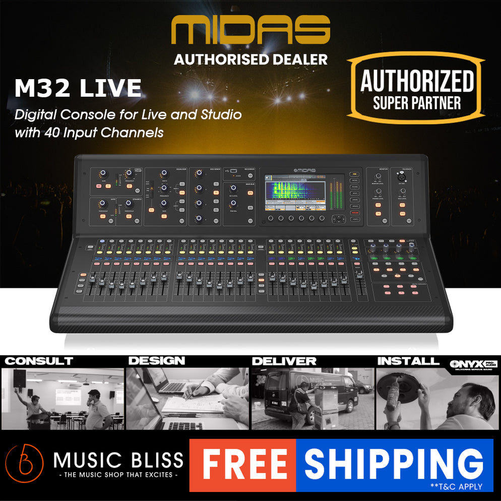 Midas M-32 LIVE Digital Console for Live and Studio with 32 Midas PRO ...