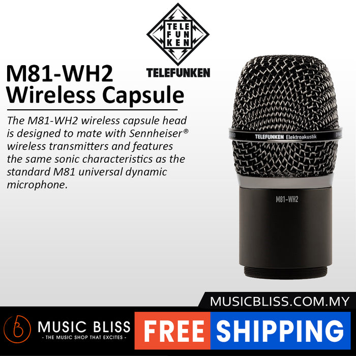 Telefunken M81-WH2 Wireless Mic Capsule - Black Nickel | Music Bliss ...