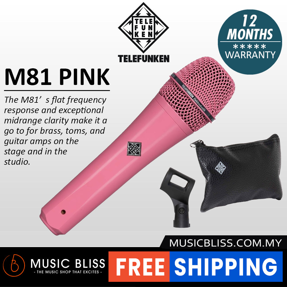 Telefunken M81 Supercardioid Dynamic Handheld Vocal Microphone - Pink ...