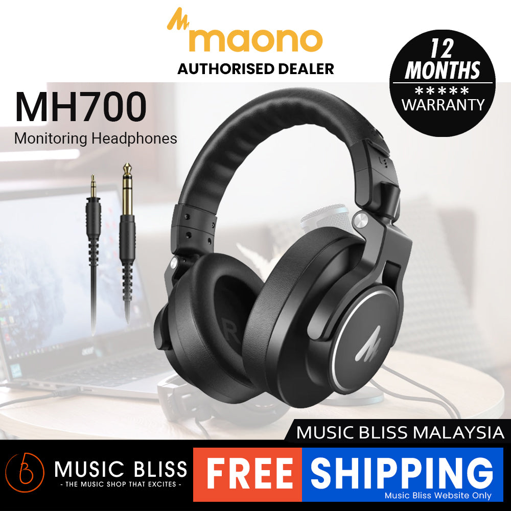 Maono MH700 Closed-back Dynamic Headphones - Black | Music Bliss Malaysia