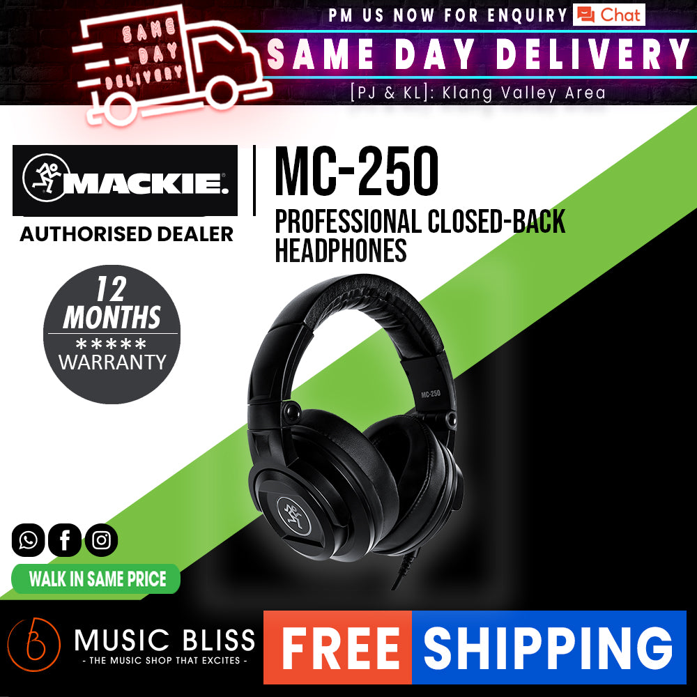 Mackie MC-250 Professional Closed-Back Headphones (MC250) | Music Bliss ...