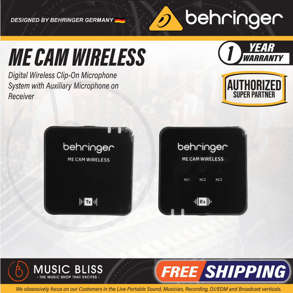 Behringer ME CAM WIRELESS Digital Wireless Clip-On Microphone System ...