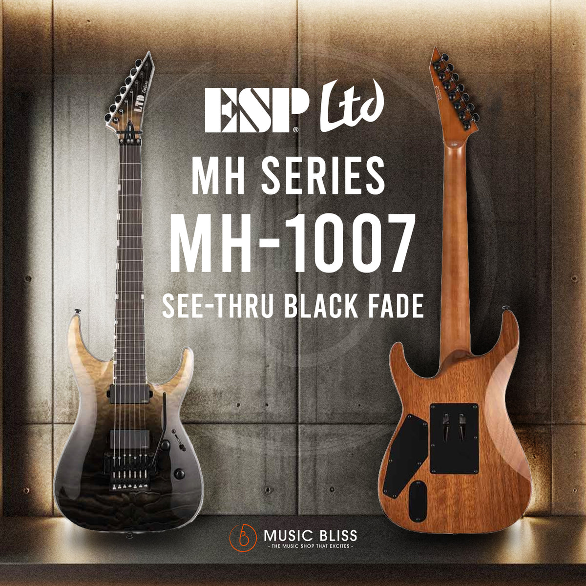ESP LTD MH-1007 - Black Fade (MH1007QMBLKFD) | Music Bliss Malaysia