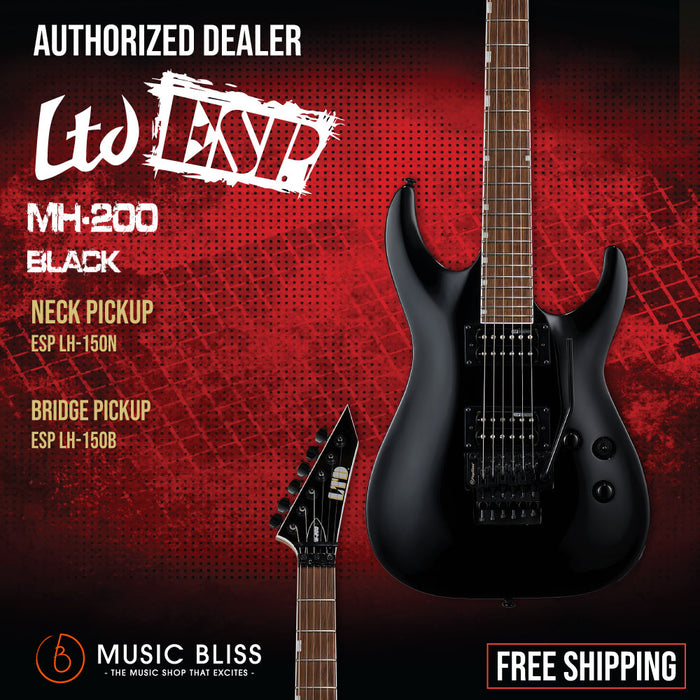 ESP LTD MH-200 Electric Guitar - Black | Music Bliss Malaysia