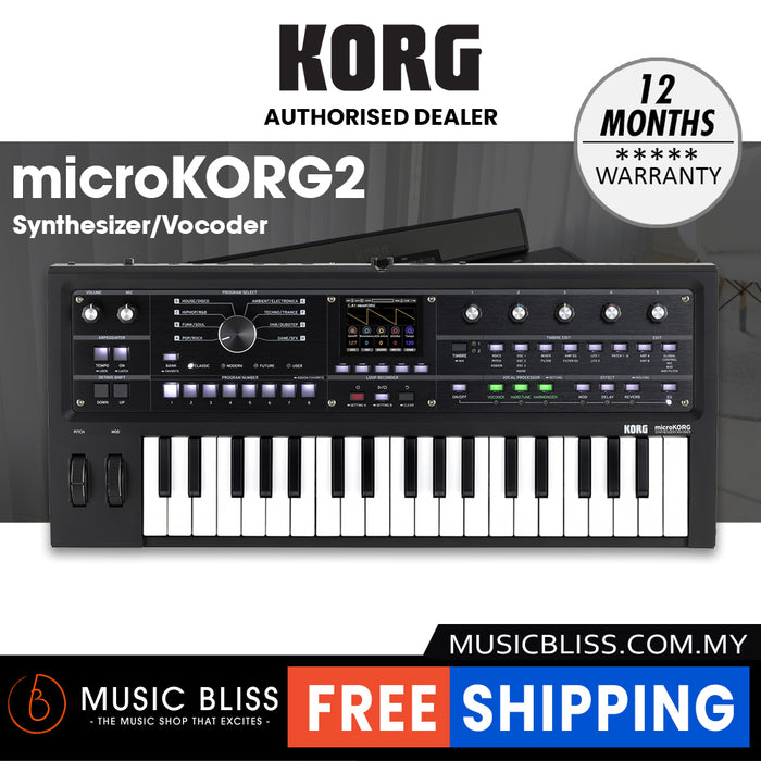 Korg microKORG2 Synthesizer/Vocoder with 0% Instalment - Metallic Black | Music Bliss Malaysia