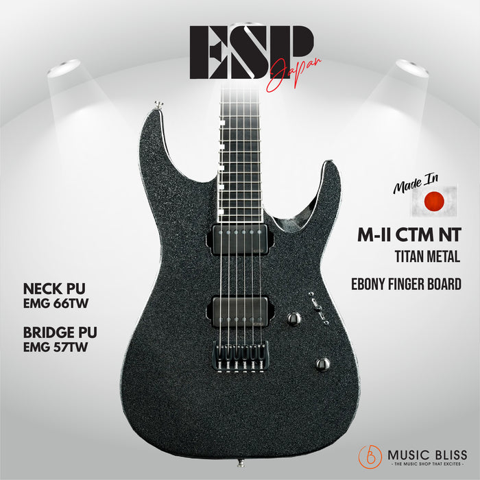 ESP Original M-II CTM NT Ebony FB - Titan Metal [MIJ - Made in Japan] | Music Bliss Malaysia