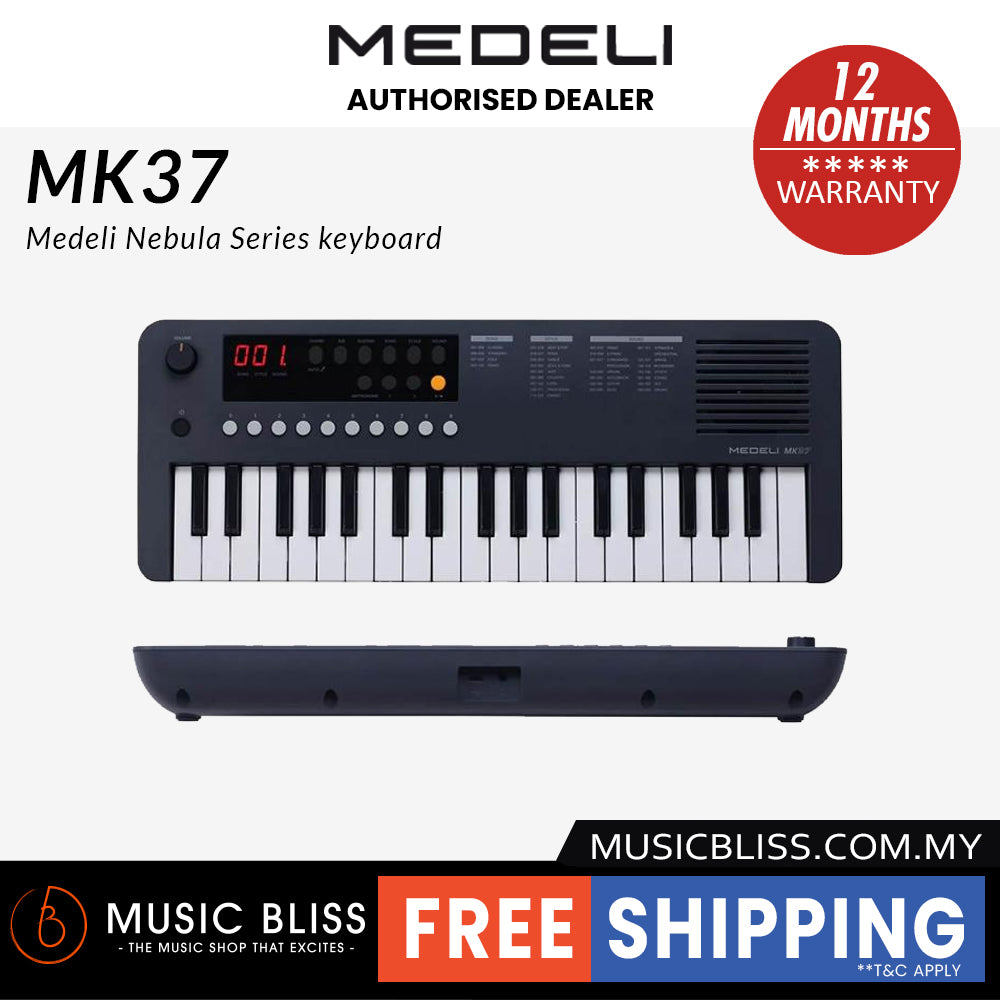 Medeli MK37 37-Keys Keyboard - Black | Music Bliss Malaysia
