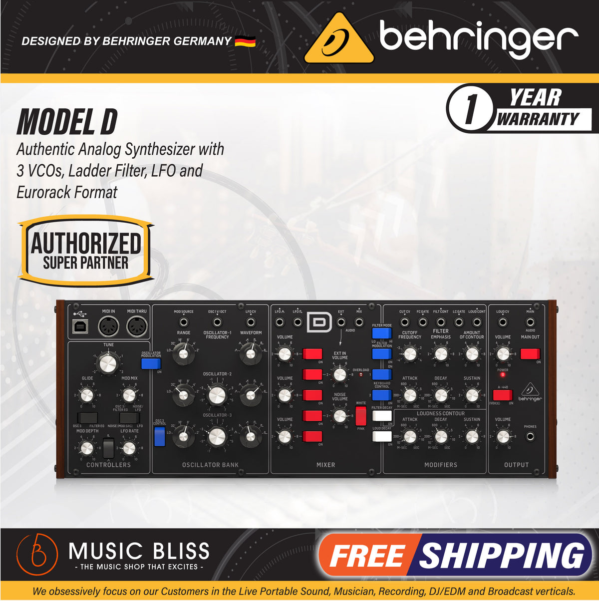 Behringer Model D Legendary Analog Synthesizer | Music Bliss Malaysia