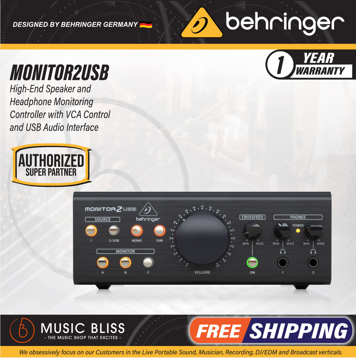 Behringer MONITOR2USB Monitor Controller | Music Bliss Malaysia