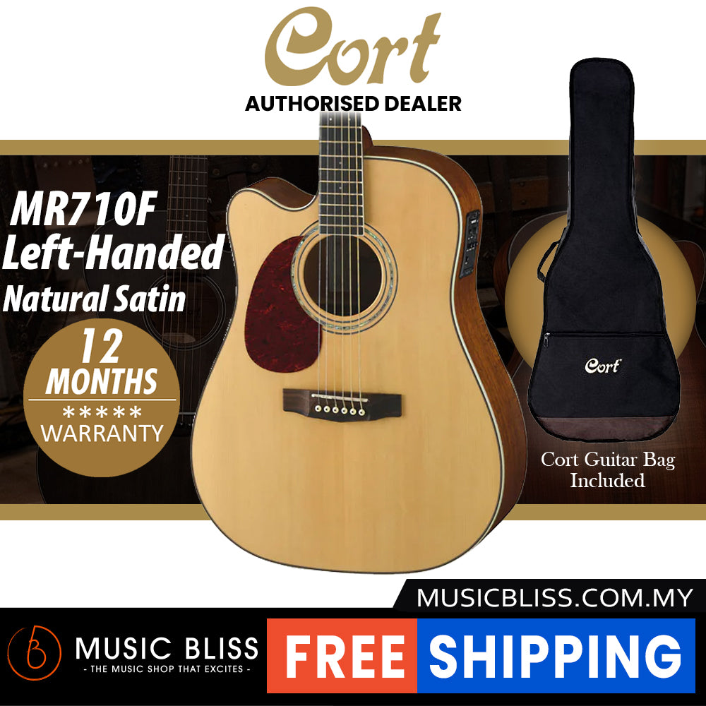 Cort MR710F Left-Handed Acoustic Guitar with Bag (MR 710F MR-710F) | Music Bliss Malaysia