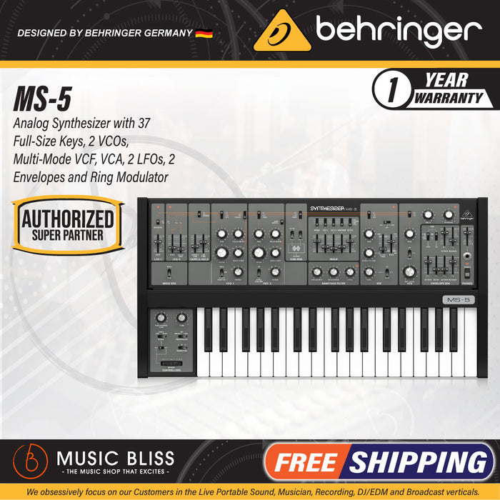 Behringer MS-5 37 Full-Size Keys Analog Synthesizer | Music Bliss Malaysia