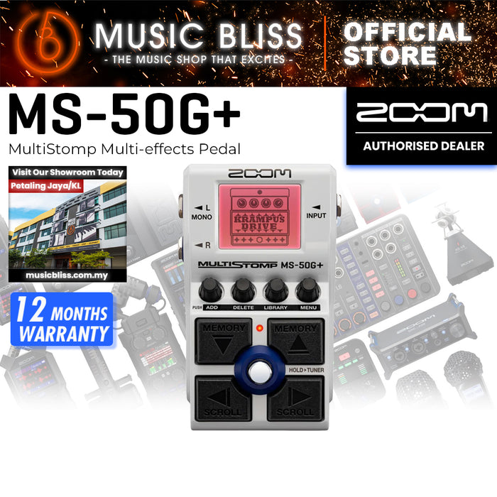 Zoom MS-50G+ MultiStomp Multi-effects Pedal (MS50G+) | Music Bliss Malaysia