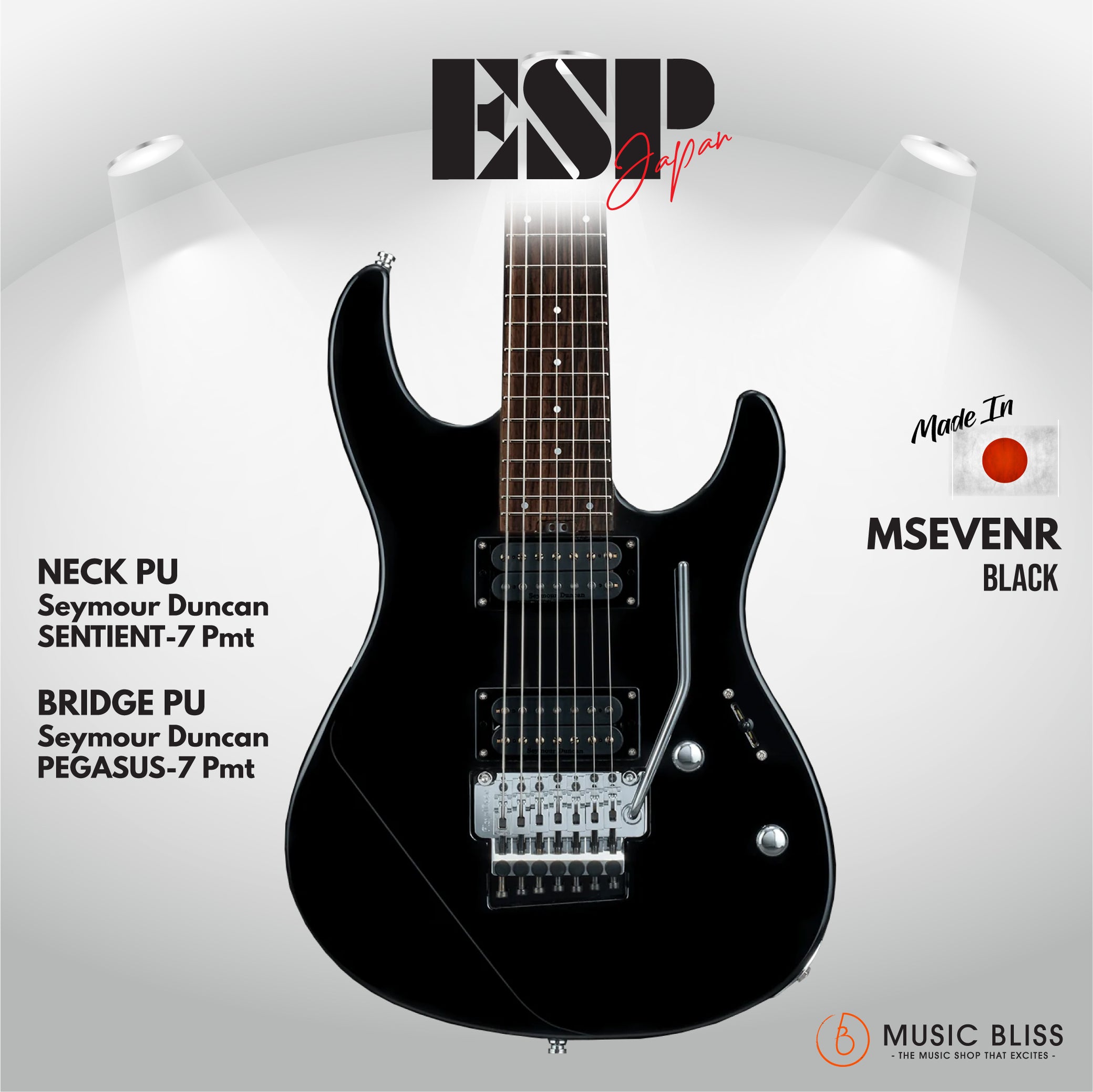 ESP Original M-SEVEN/R - Black [MIJ - Made in Japan] | Music Bliss Malaysia