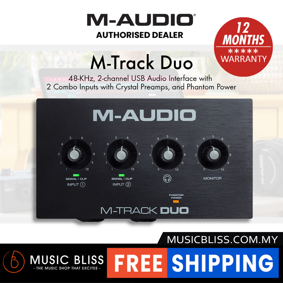 M-Audio M-Track Duo USB Audio Interface | Music Bliss Malaysia