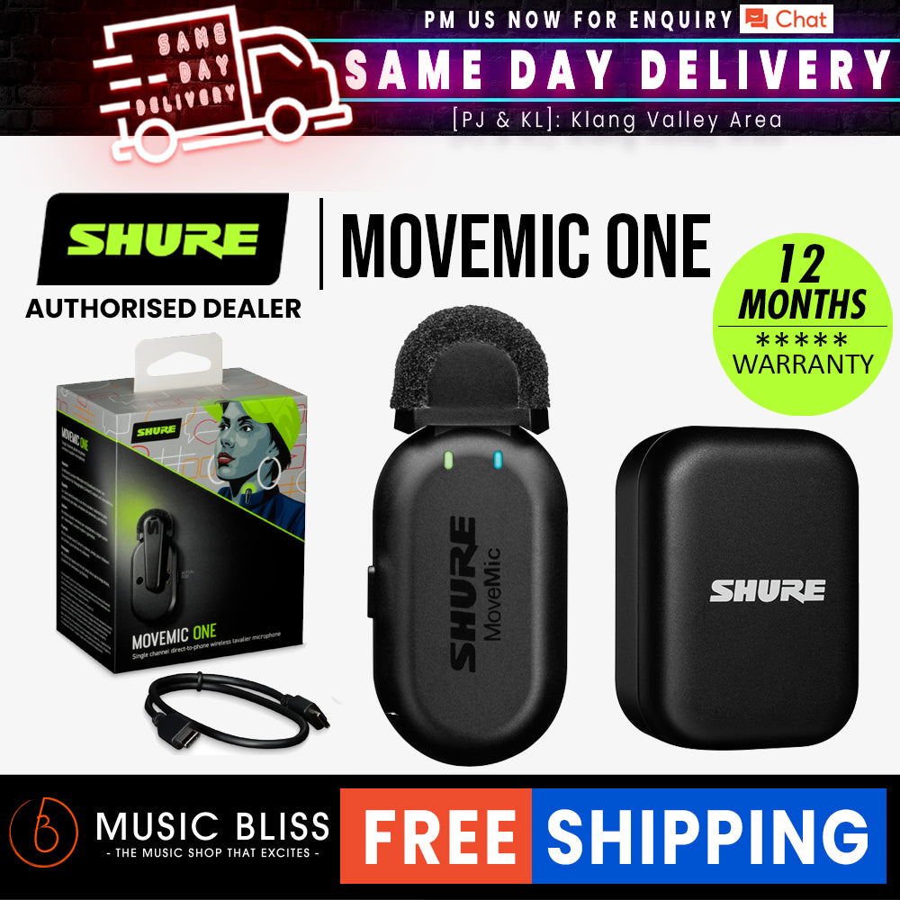 Shure MoveMic One Wireless Lavalier Microphone System | Music Bliss Malaysia