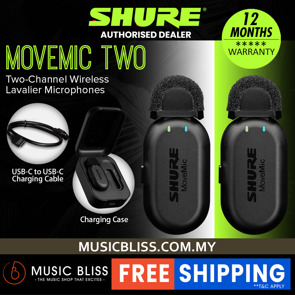Shure MoveMic Two Wireless Lavalier Microphone System | Music Bliss ...