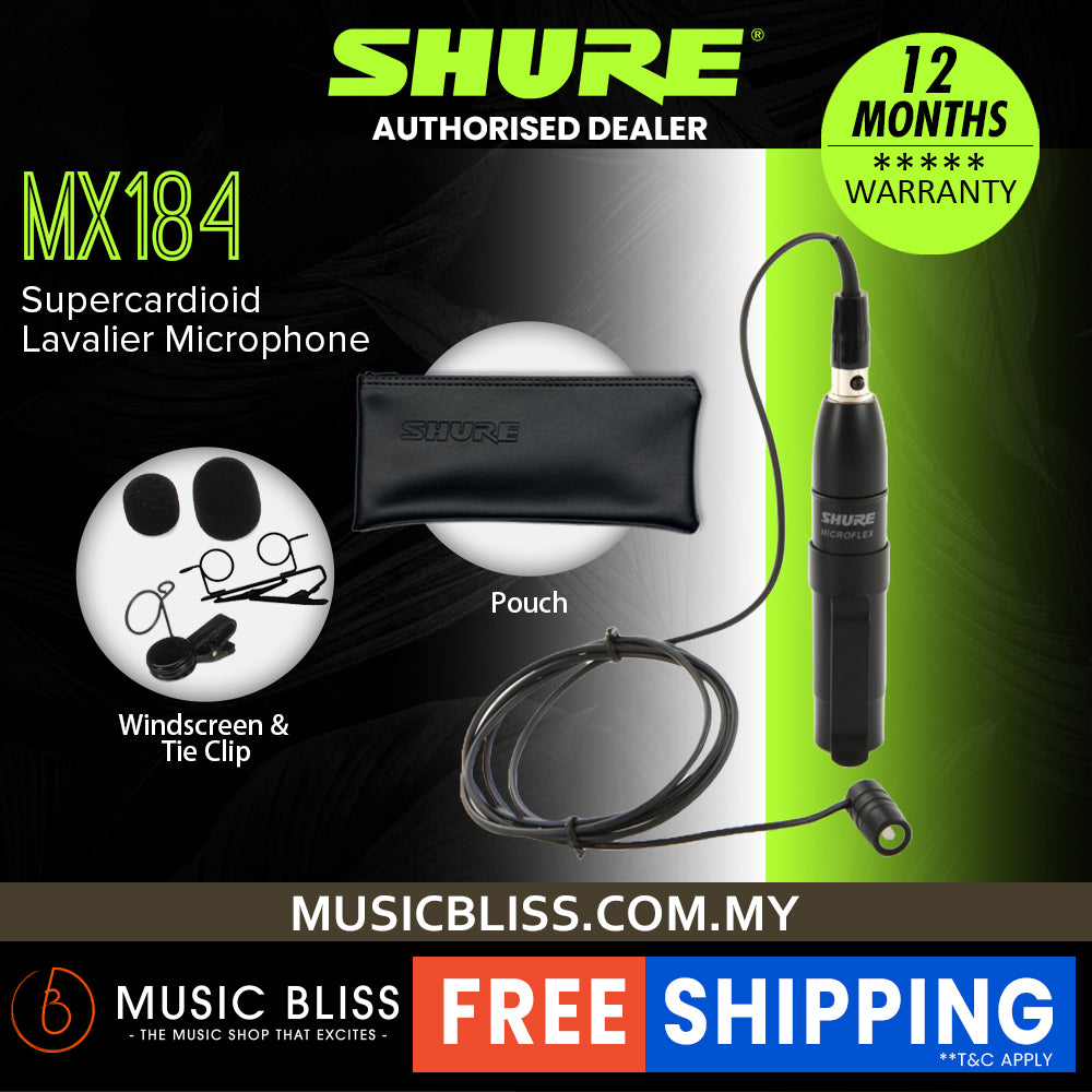 Shure MX184 Supercardioid Wired Lavalier Microphone | Music Bliss Malaysia
