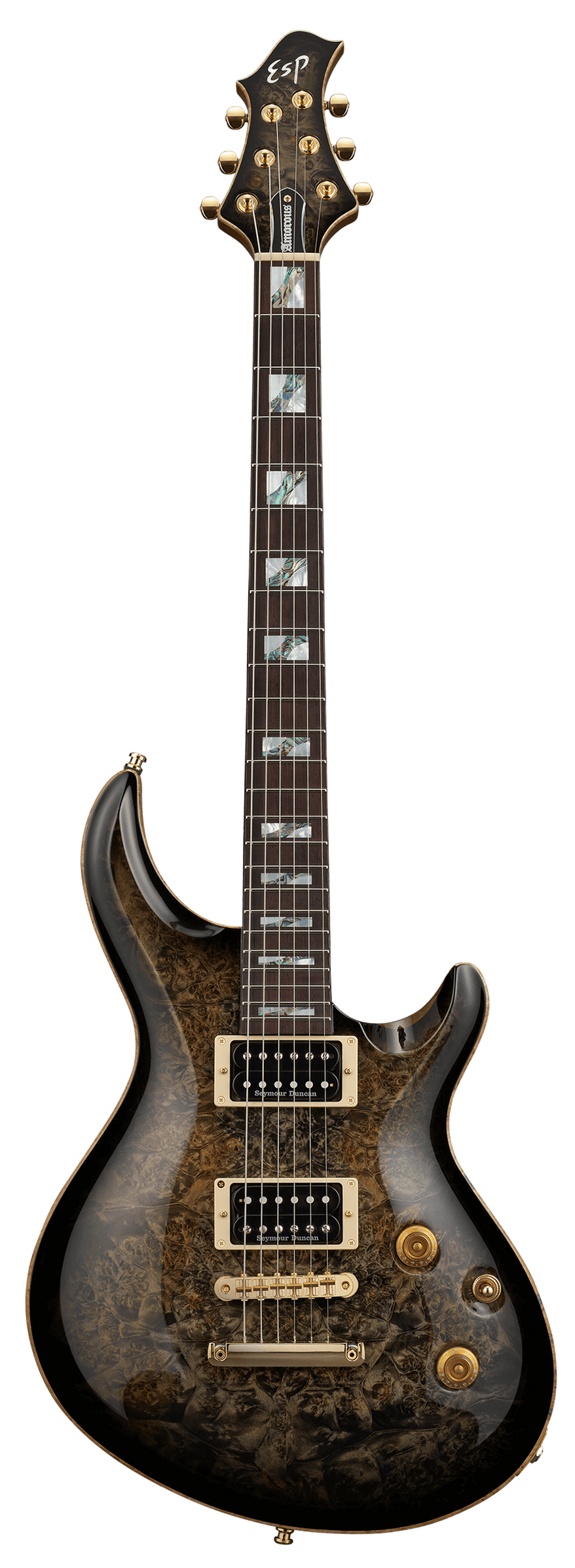 ESP Original MYSTIQUE NT-CTM/Burl Maple - Reptile Black Burst [MIJ ...
