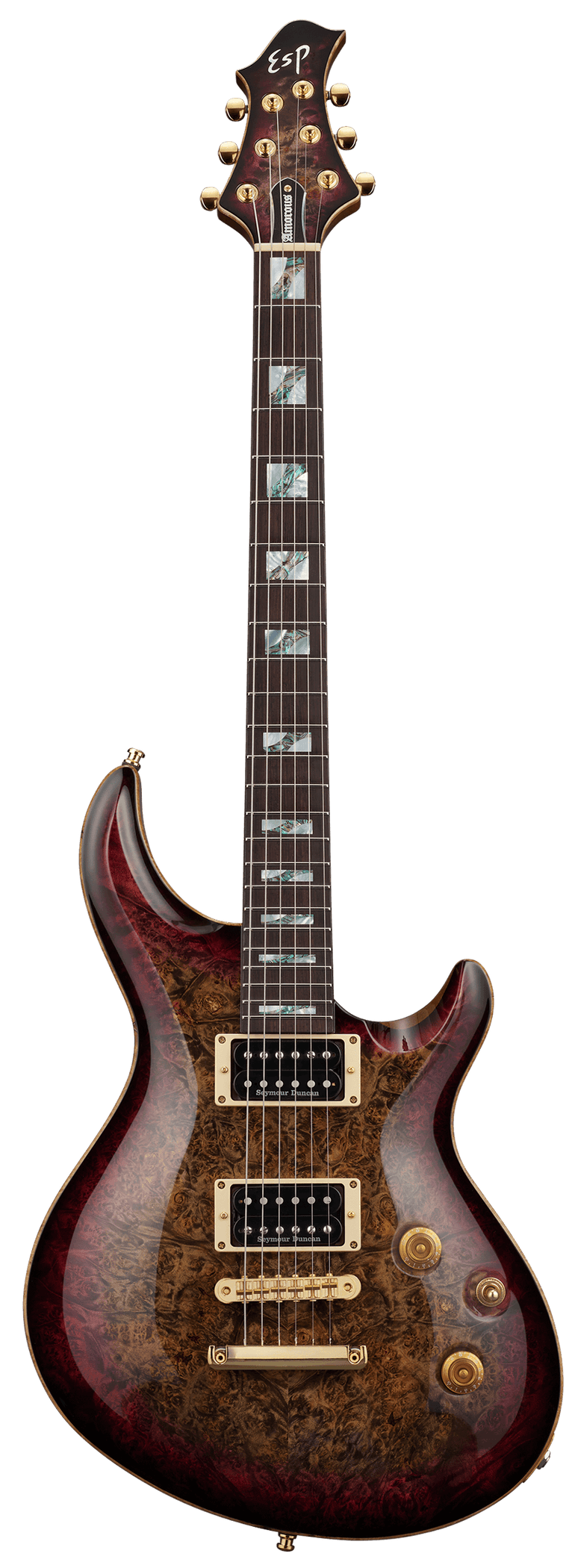 ESP Original MYSTIQUE NT-CTM/Burl Maple - Reptile Red Burst [MIJ - Made ...