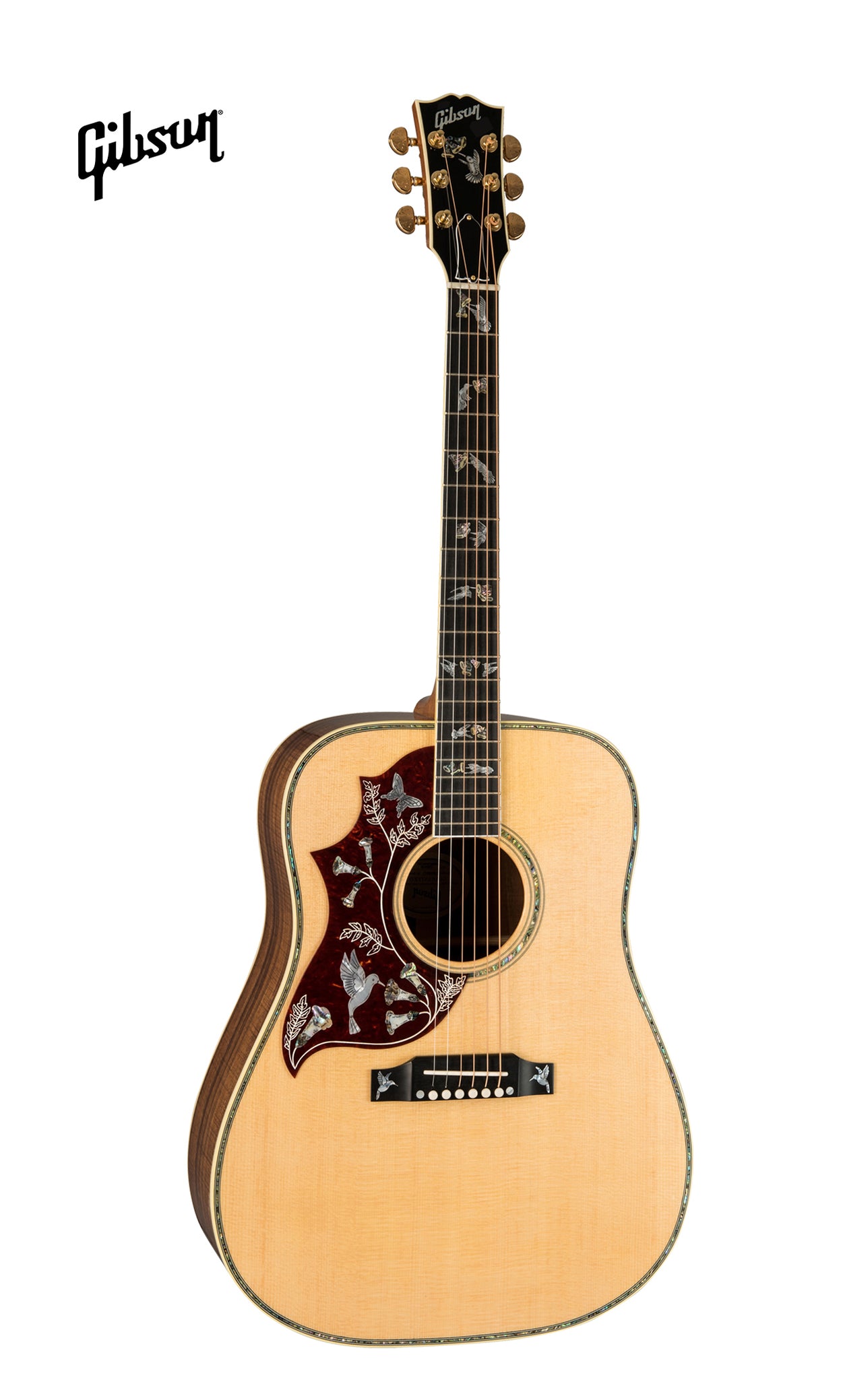 GIBSON HUMMINGBIRD CUSTOM KOA LEFT-HANDED ACOUSTIC GUITAR - ANTIQUE ...