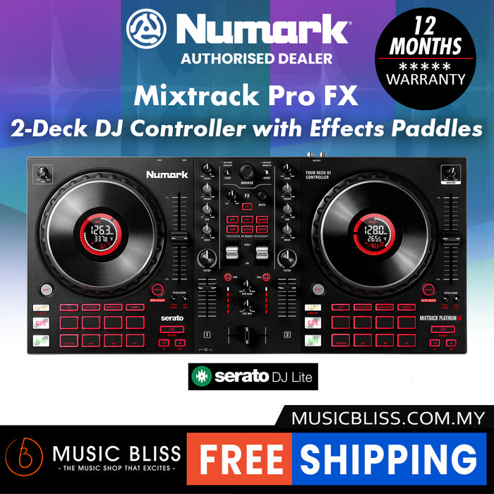 Numark Mixtrack Pro FX – 2 Deck DJ Controller For Serato DJ with DJ Mixer, Built-in Audio ...