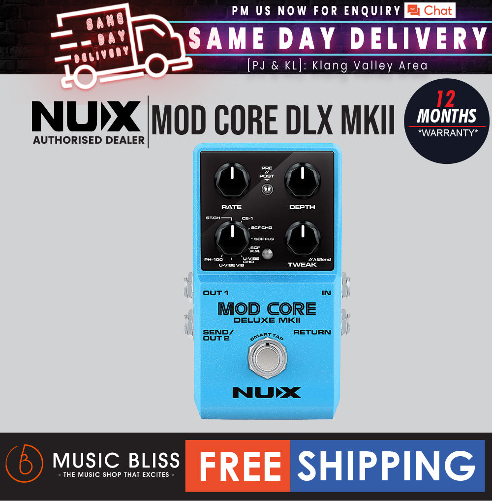 NUX Mod Core Deluxe MKII 8 Modulations Effects Pedal with Stereo ...
