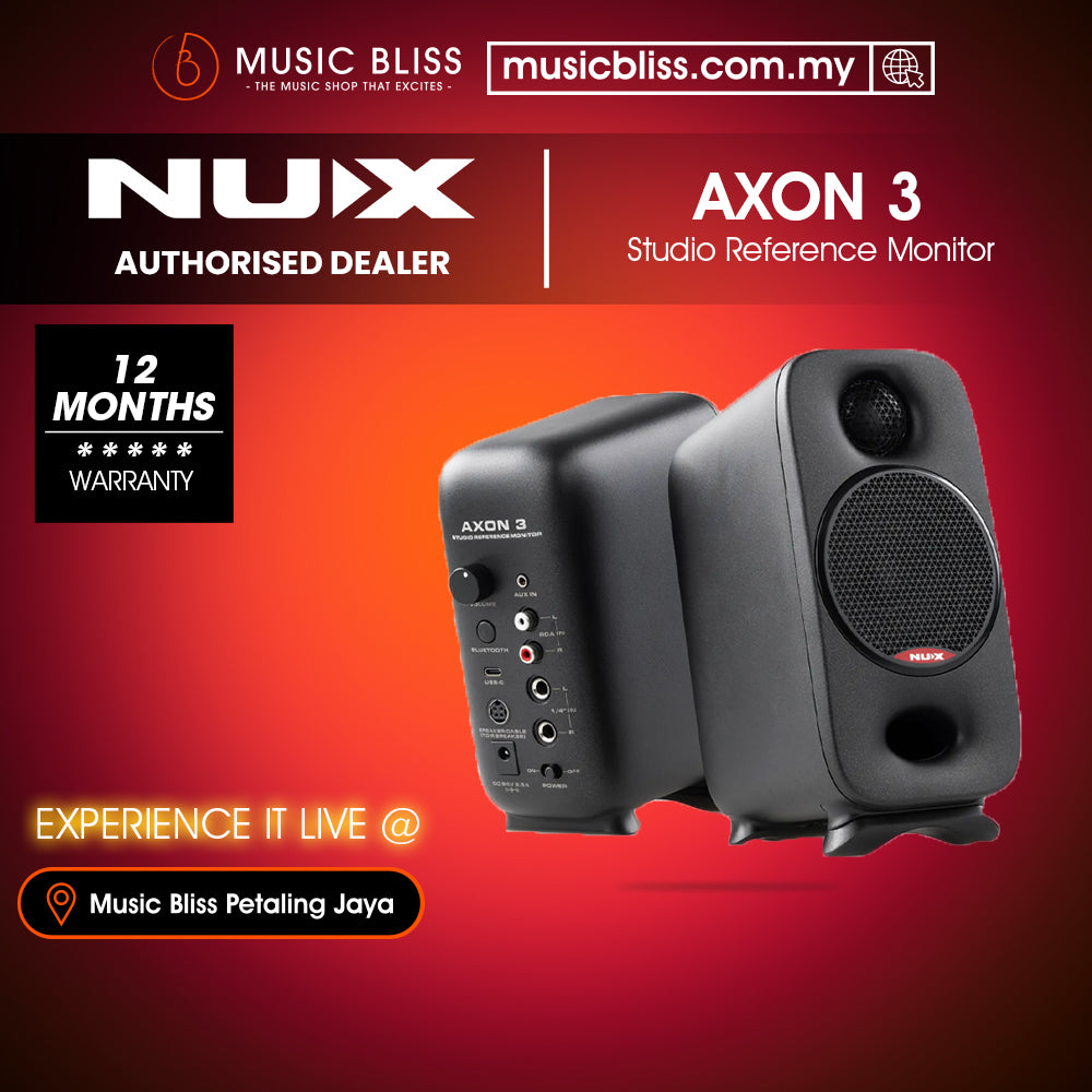 NUX AXON 3 90 Watt 2 Way Lightweight Bluetooth Powered Studio Monitor ...