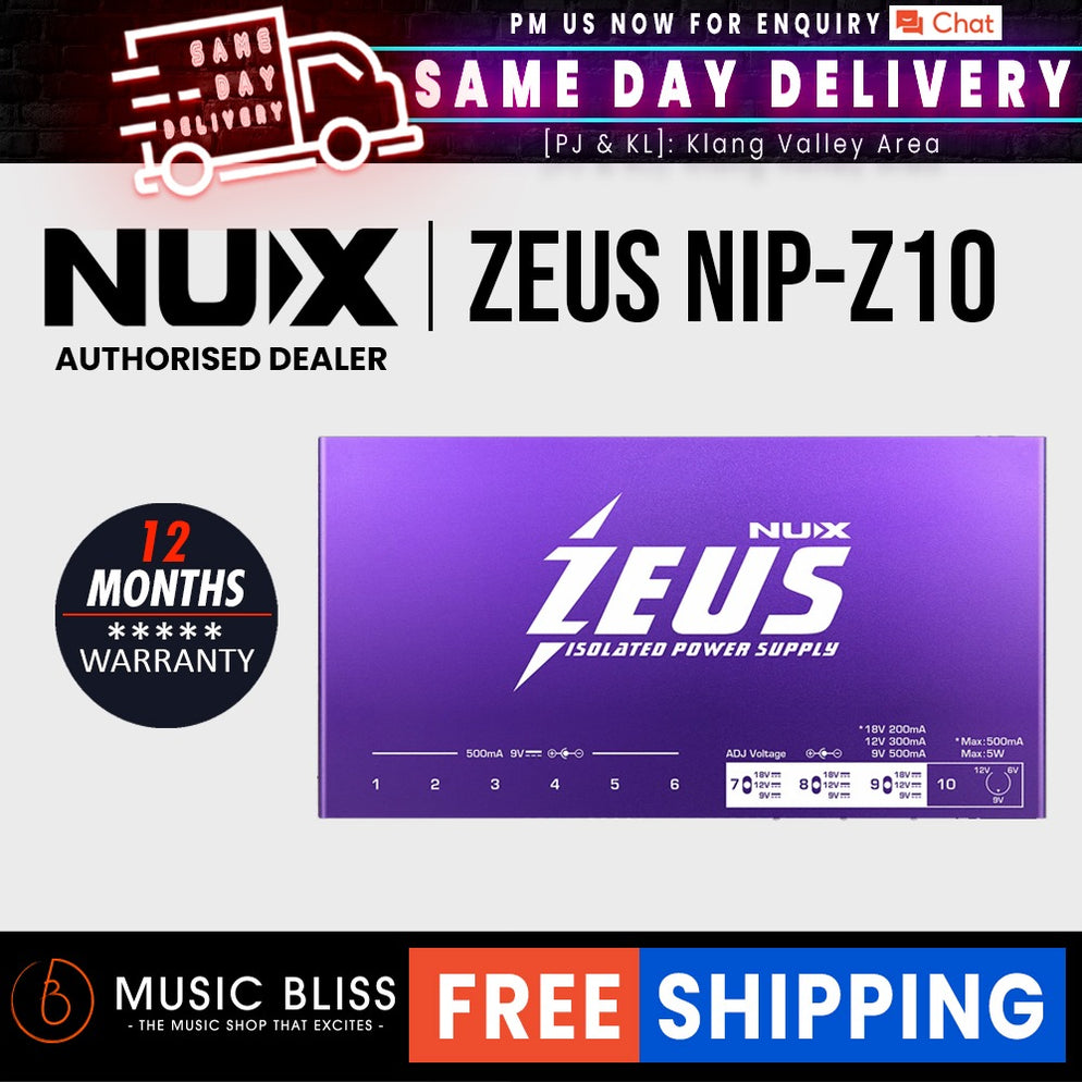 NUX NIP-Z10 ZEUS Guitar Pedal Isolated Power Supply | Music Bliss Malaysia