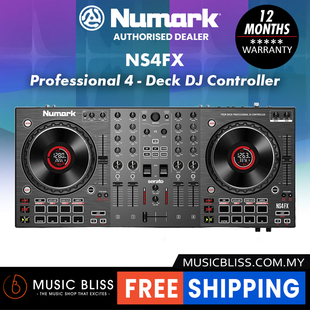 Numark NS4FX 4-Channel DJ Controller | Music Bliss Malaysia