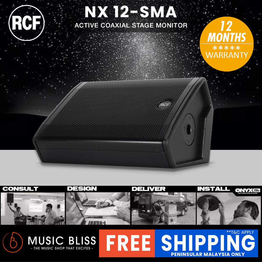 RCF NX 12-SMA 12" Active Coaxial 2-Way Stage Monitor Speaker | Music ...