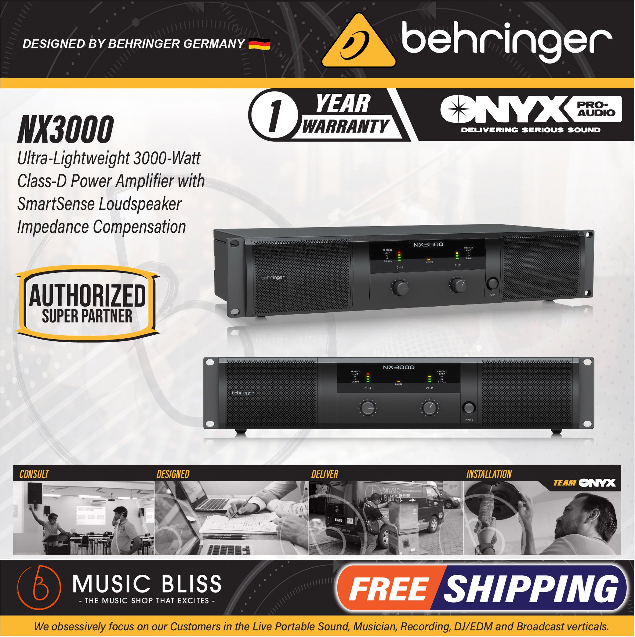Behringer NX3000 2-channel Power Amplifier | Music Bliss Malaysia