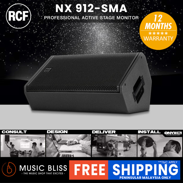 RCF NX 912-SMA 12" 2100W Active Stage Monitor (NX912SMA / NX 912 SMA) | Music Bliss Malaysia