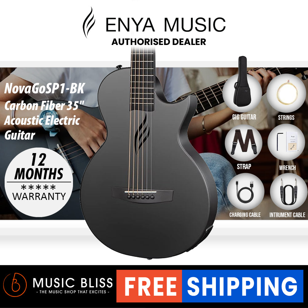 Enya Nova Go Guitar SP1 Carbon Fiber Acoustic-Electric Guitar - Black | Music Bliss Malaysia