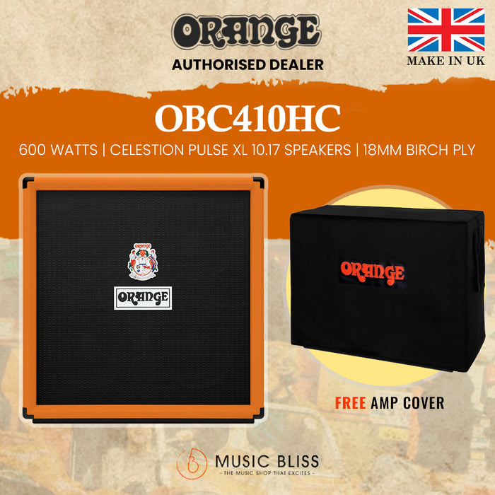 Orange OBC410 HC 4 x 10-inch 600-watt Bass Cabinet - Orange Tolex (Made ...