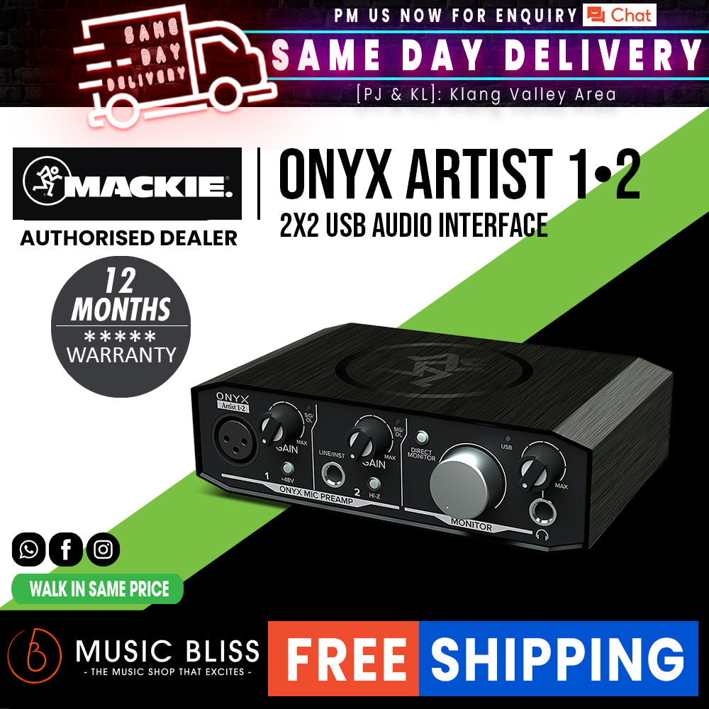 Mackie Onyx Artist 1-2 USB Audio Interface | Music Bliss Malaysia