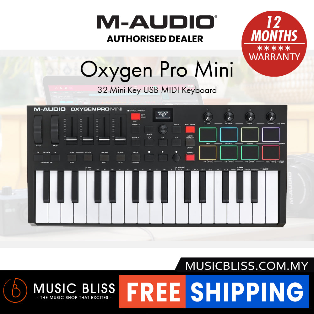 M-Audio Oxygen Pro Mini 32-Mini-Key Keyboard Controller | Music Bliss ...