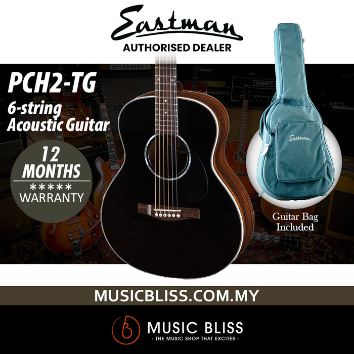 Eastman Guitars PCH2-TG 6-string Travel Acoustic Guitar - Black | Music Bliss Malaysia