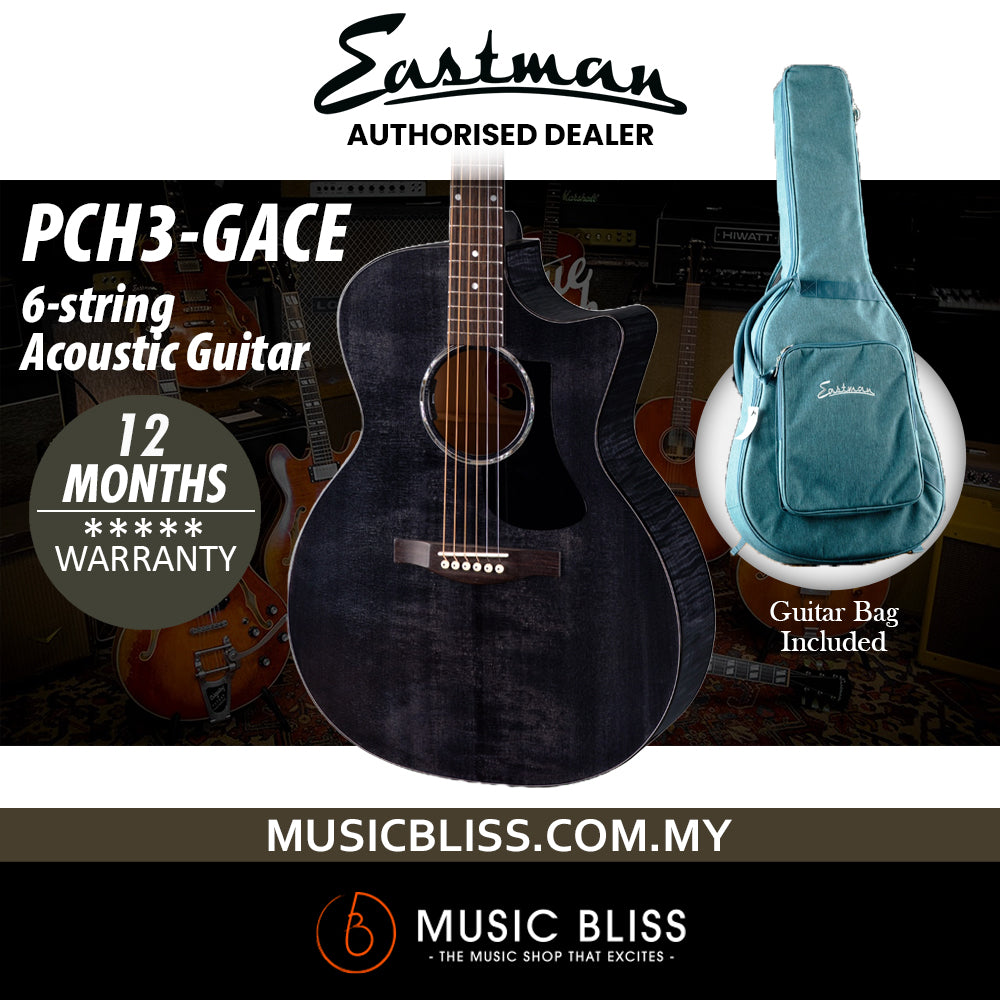 Eastman Guitars PCH3-GACE 6-string Acoustic-electric Guitar - Black ...