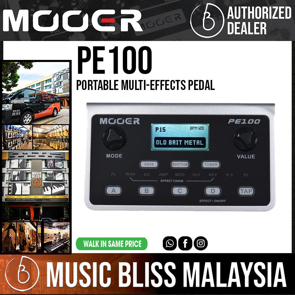 Mooer PE100 Portable Multi-Effects Pedal | Music Bliss Malaysia