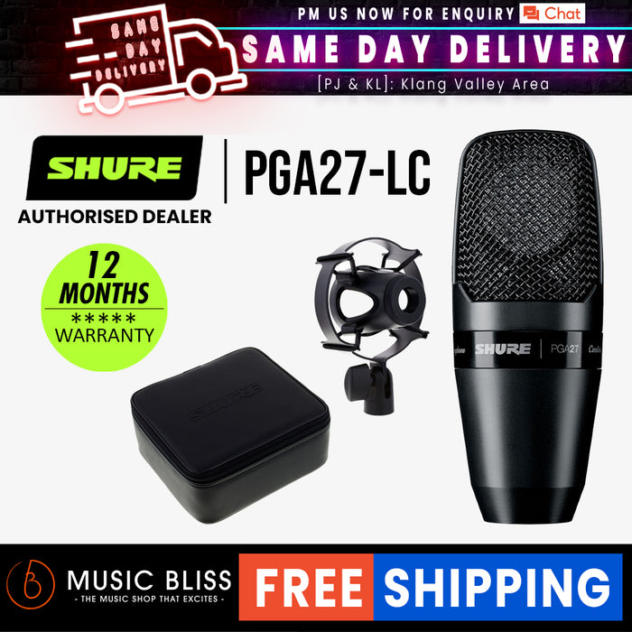 Shure PGA27-LC Large Diaphragm Condenser Microphone | Music Bliss Malaysia