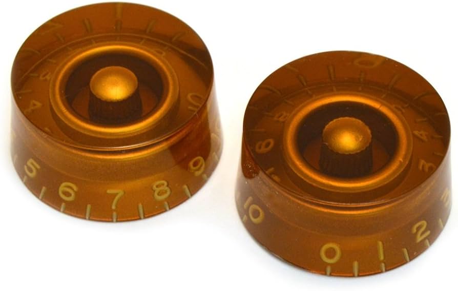 ALLPARTS PK-0130-022 Set of 2 Vintage Style Amber Speed Knobs | Music ...