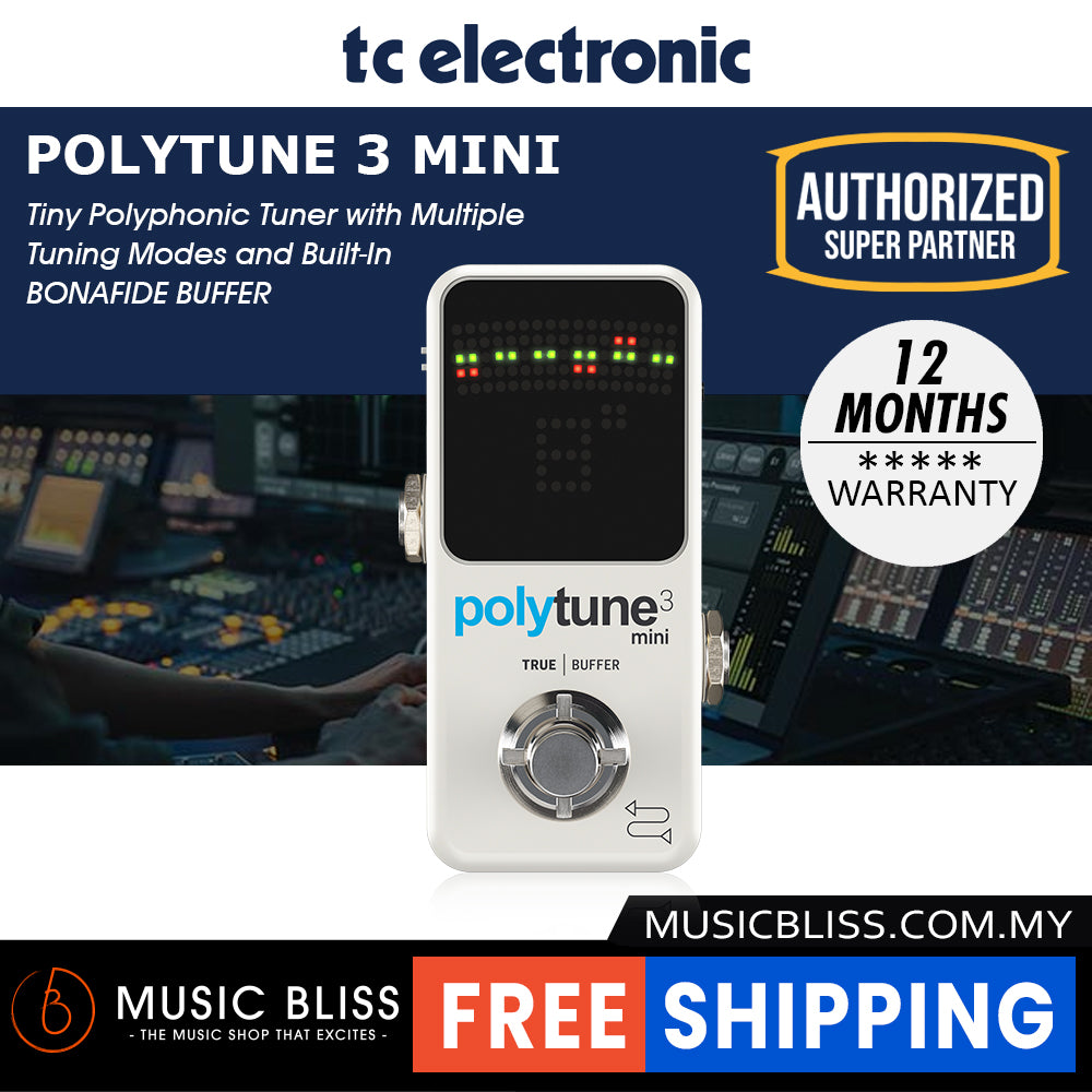 TC Electronic PolyTune 3 Mini Polyphonic Tuning Pedal | Music Bliss Malaysia