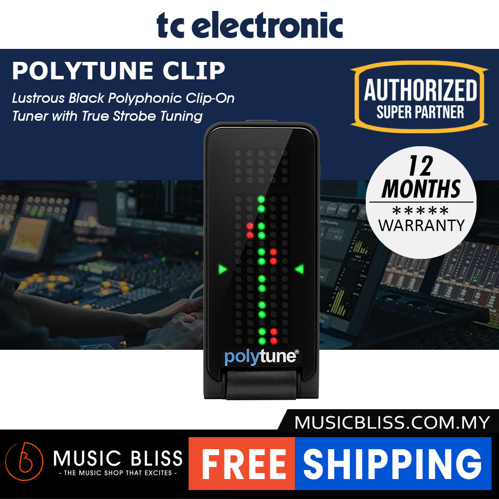 TC Electronic PolyTune Clip Clip-On TunerBlack | Music Bliss Malaysia