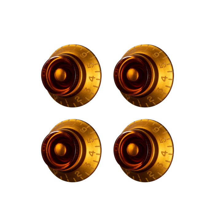 GIBSON ACCESSORIES TOP HAT KNOBS, 4PCS - VINTAGE AMBER (PRHK-030) | Music Bliss Malaysia