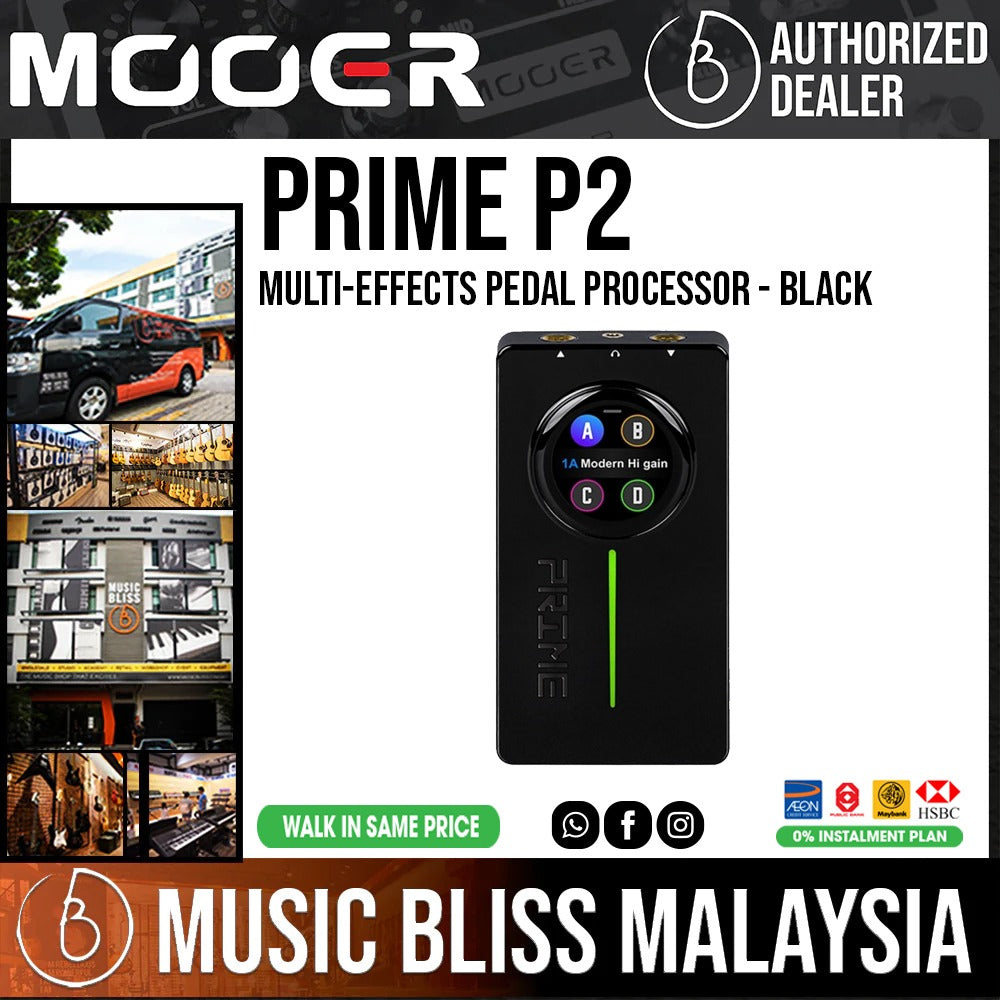 Mooer Prime P2 Multi-Effects Pedal Processor - Black | Music Bliss Malaysia