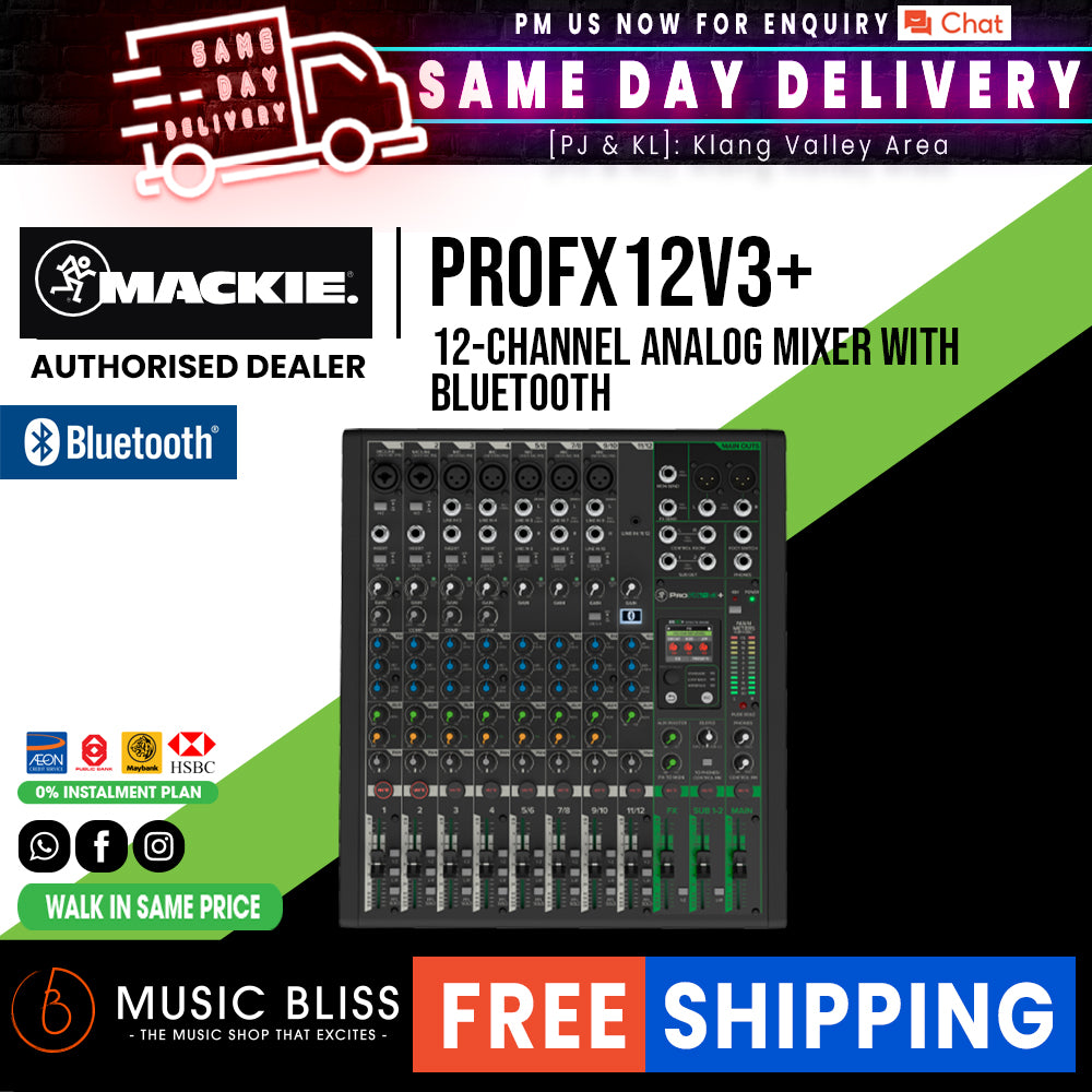 Mackie PROFX12V3+ 12-channel Professional Analog Mixer With USB | Music ...