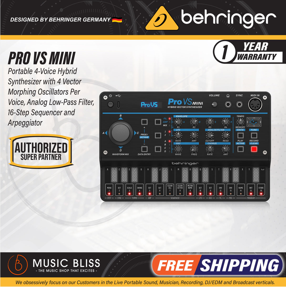 Behringer Pro VS Mini Hybrid Vector Synthesizer | Music Bliss Malaysia