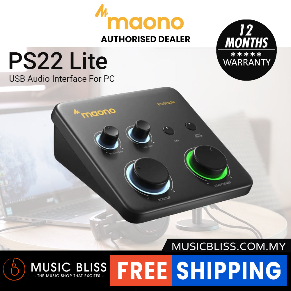 Maono PS22 Lite USB Audio Interface For PC | Music Bliss Malaysia
