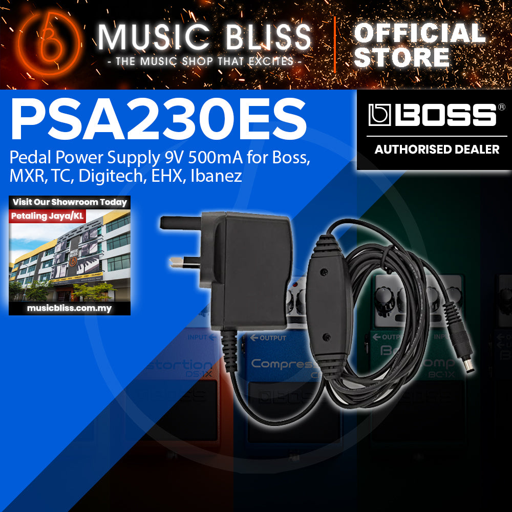 Boss PSA-230ES Pedal Power Supply 9V 500mA for Boss, MXR, TC, Digitech ...