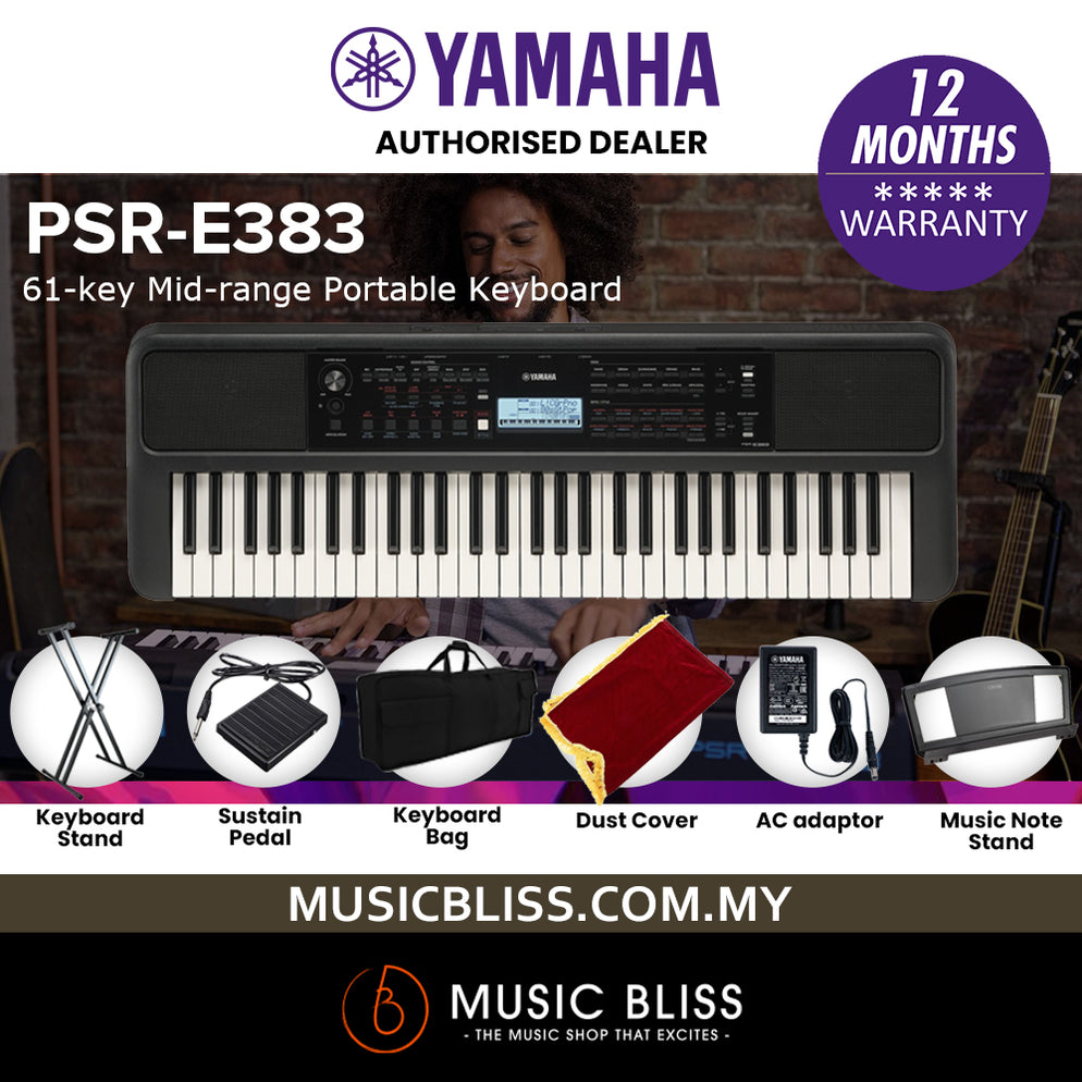 Yamaha Keyboards PSR-E383 61-Keys Portable Keyboard with Original ...